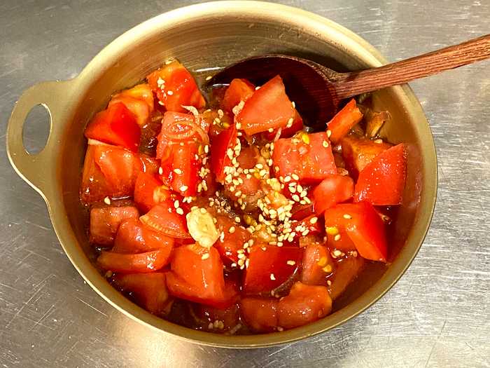 【そうめん・トッピング】爽やか！トマトとみょうがのごま油和え